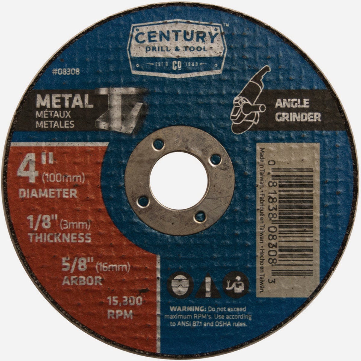 Century Drill & Tool 4 In. x 1/8 In. x 5/8 In. Thin Metal Cut-Off Wheel ...