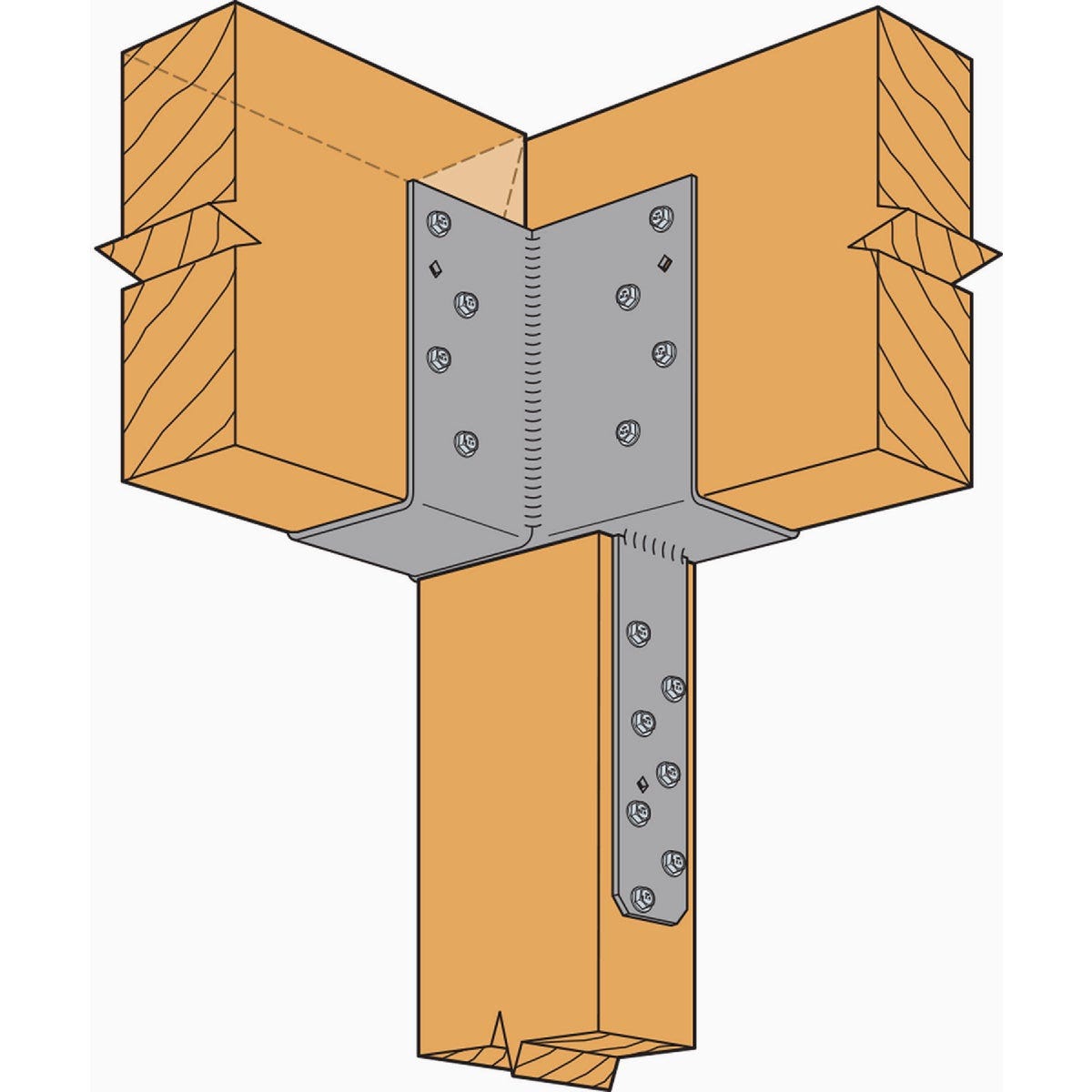 Simpson Strong-Tie ECCLLQ L-Shape End Column Cap for 4x Beam, 6x Post ...