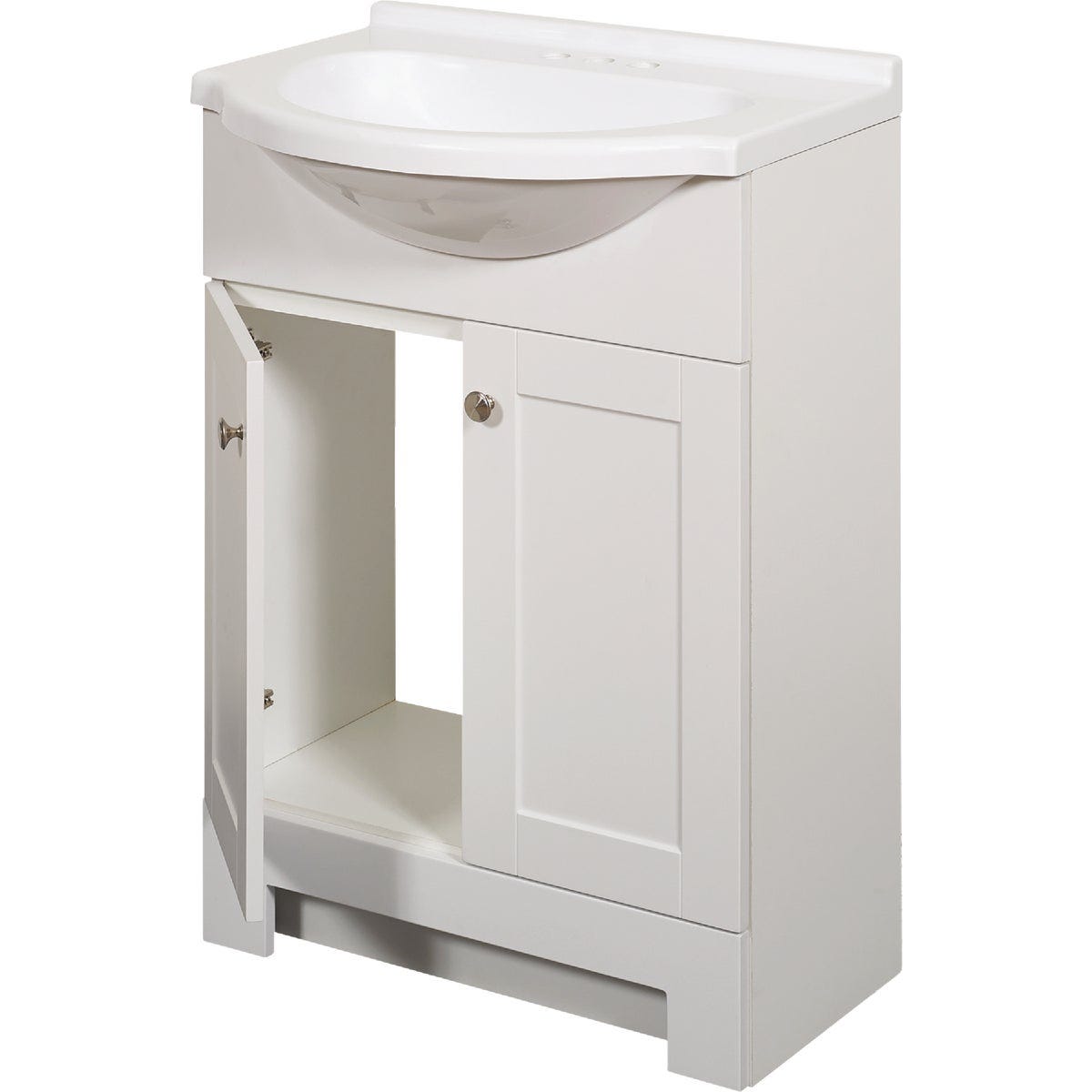 Zenith Zenna Home White 24 In. W x 35 In. H x 12 In. D Euro Vanity with ...