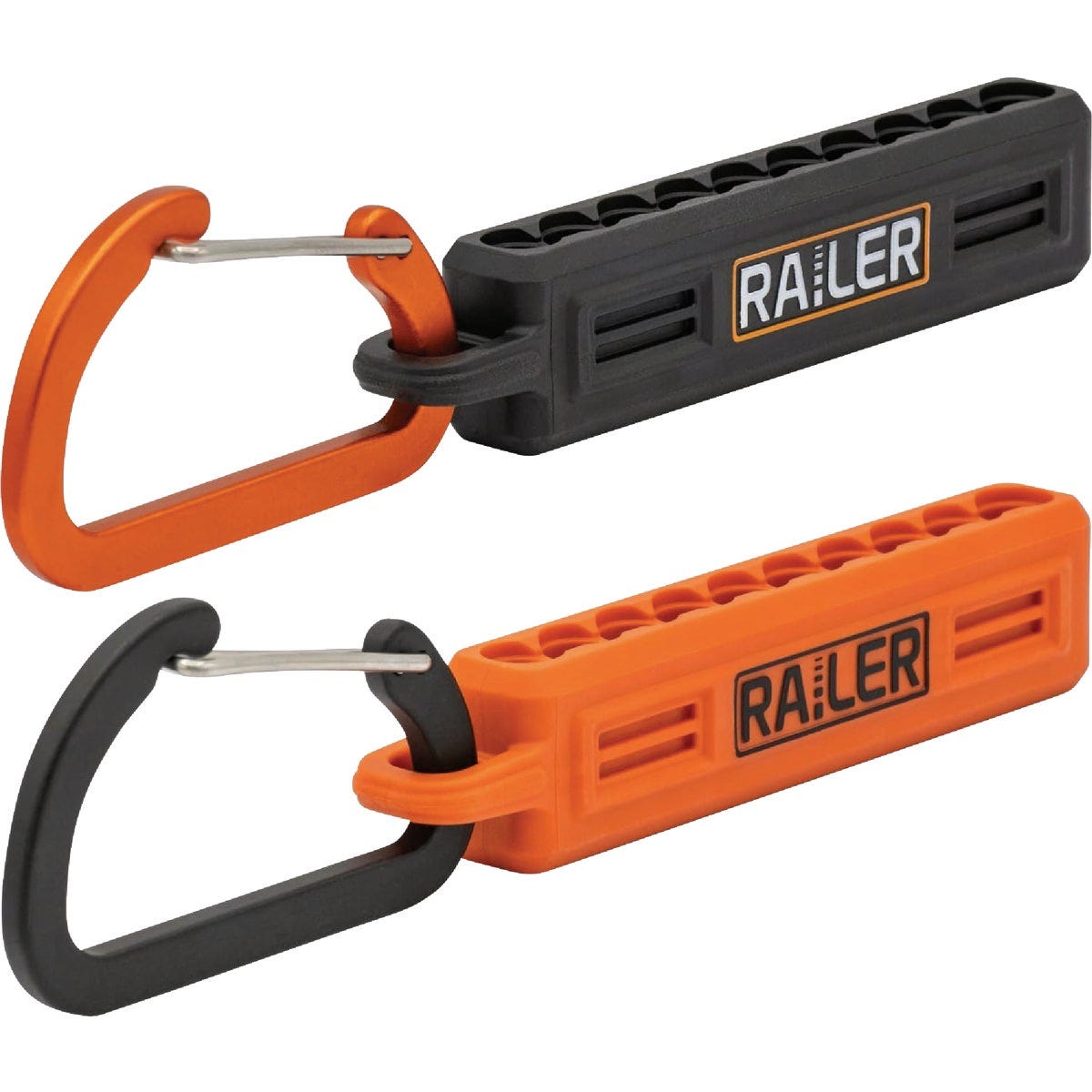 Railer 10-Hole Bitrail Orange & Black Bit Holder with Carabiner (2-Pack ...