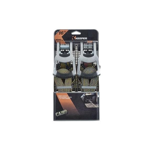 Keeper 1-1/4 In. x 16 Ft. Aluminum Woodland Camo Ratchet Tie-Down (2 ...