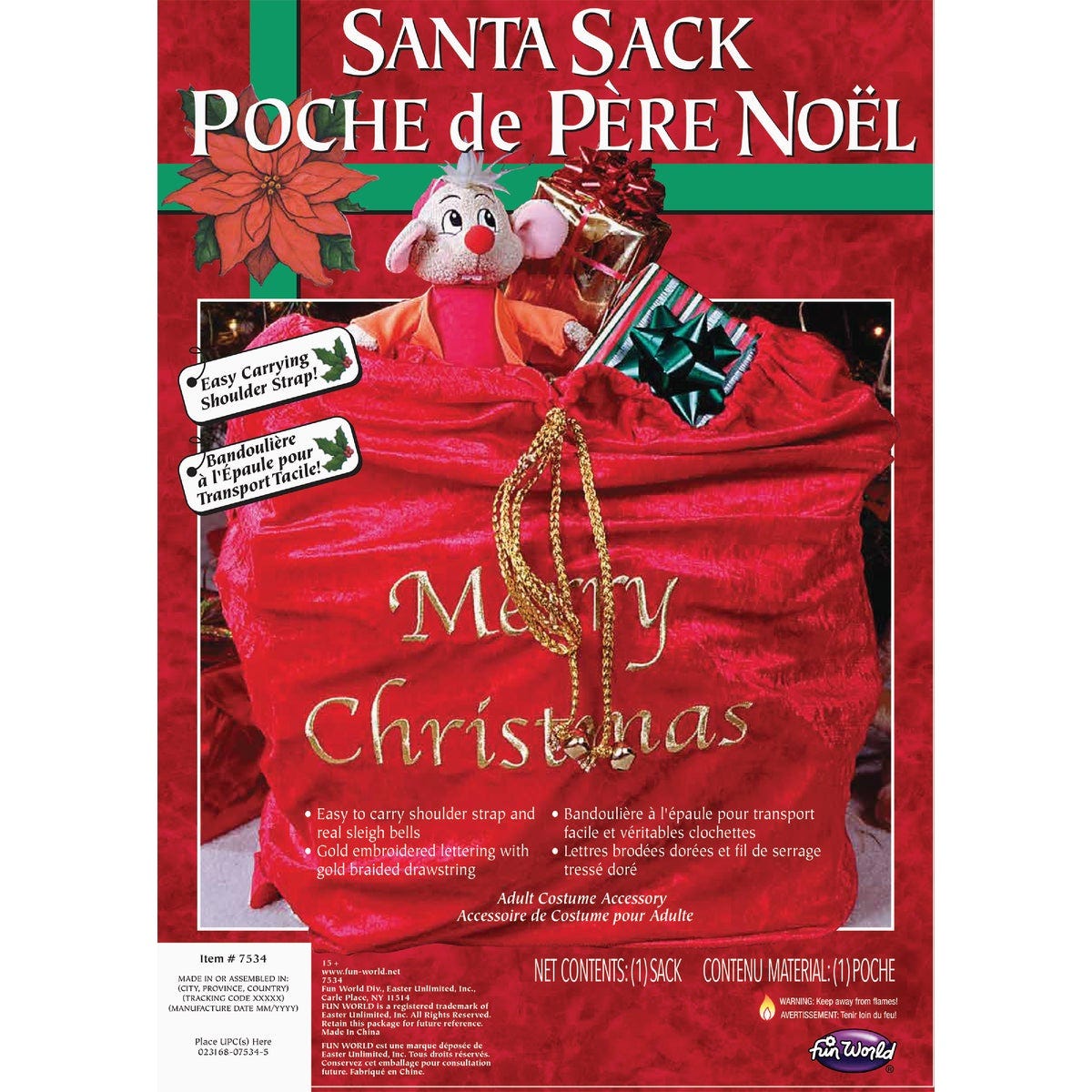 Fun World 30 In. x 36 In. Velvet Santa Sack | True Value Hardware