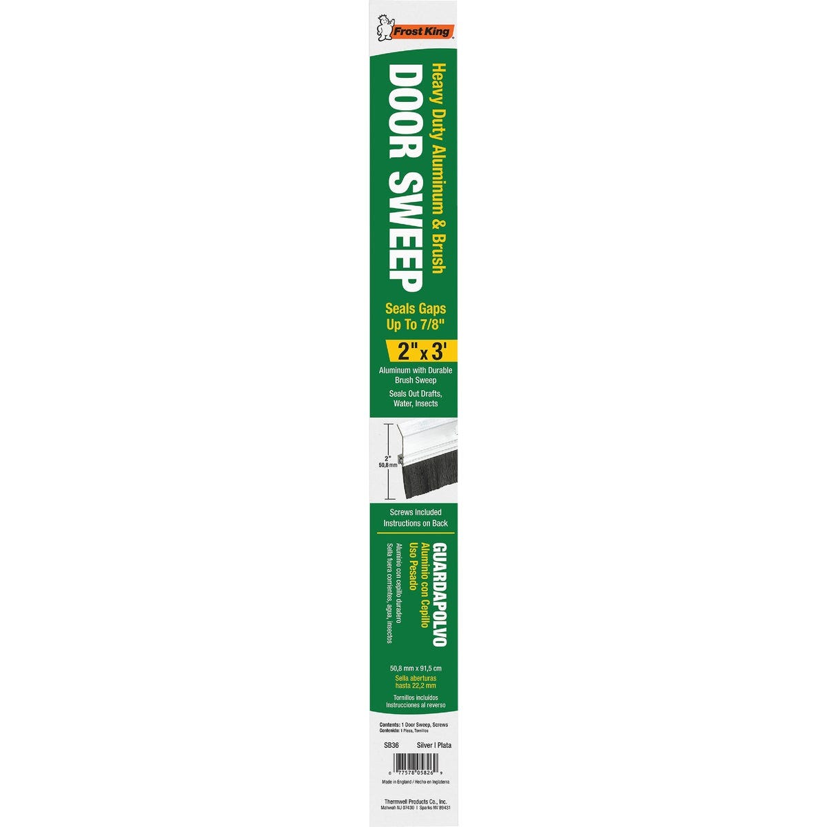 Frost King 2 In. W. x 36 In. L. Silver Aluminum Premium Brush Door ...