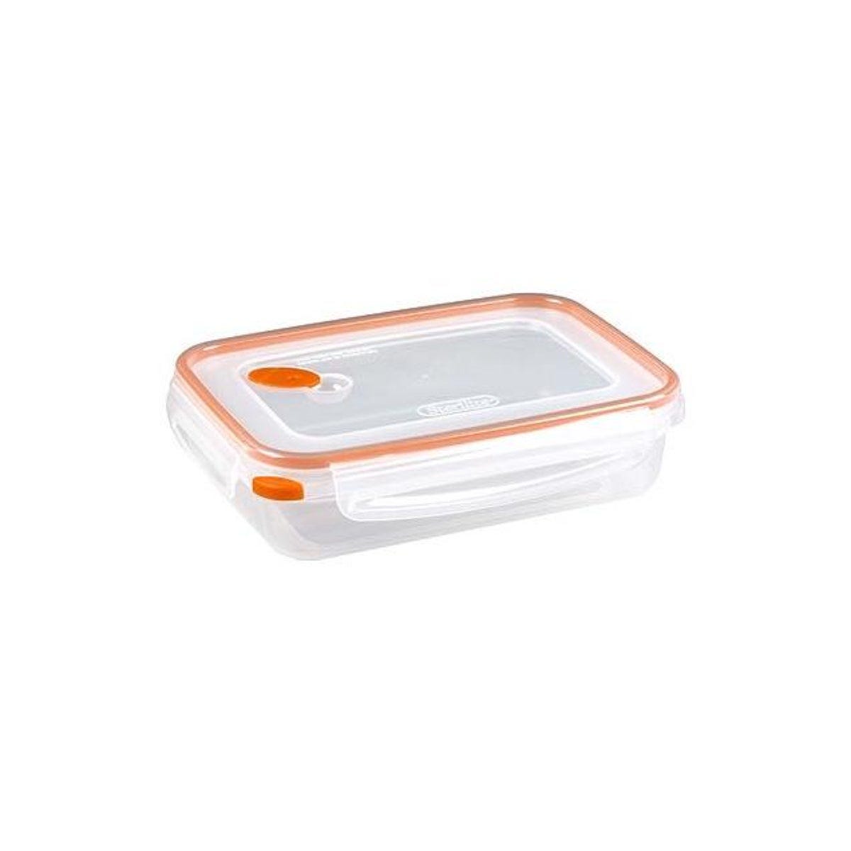 Sterilite Ultra-Seal Food Container, Rectangle, Clear/Tangerine, 5.8 ...