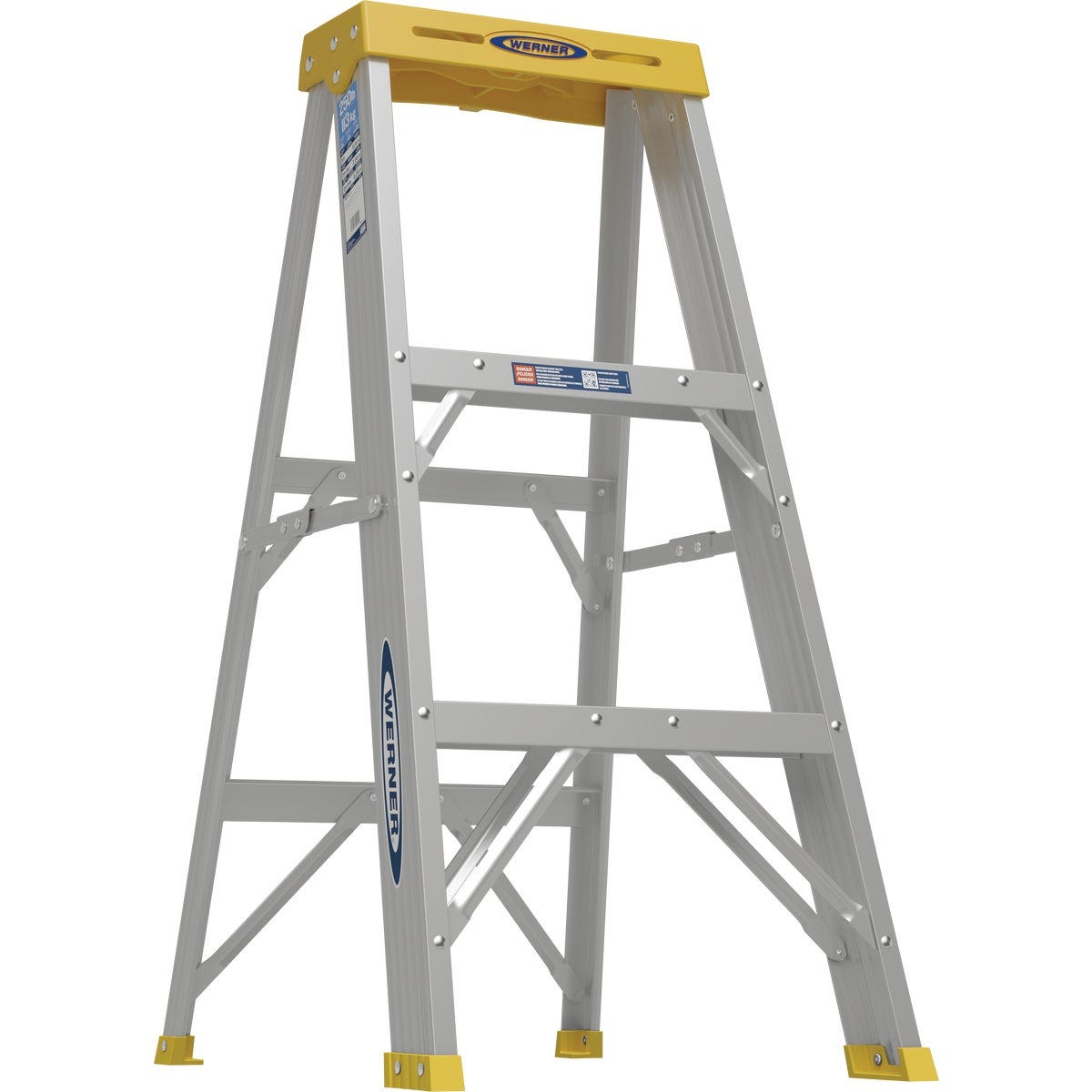 Werner 3 Ft. Aluminum Step Ladder with 250 Lb. Load Capacity Type I ...