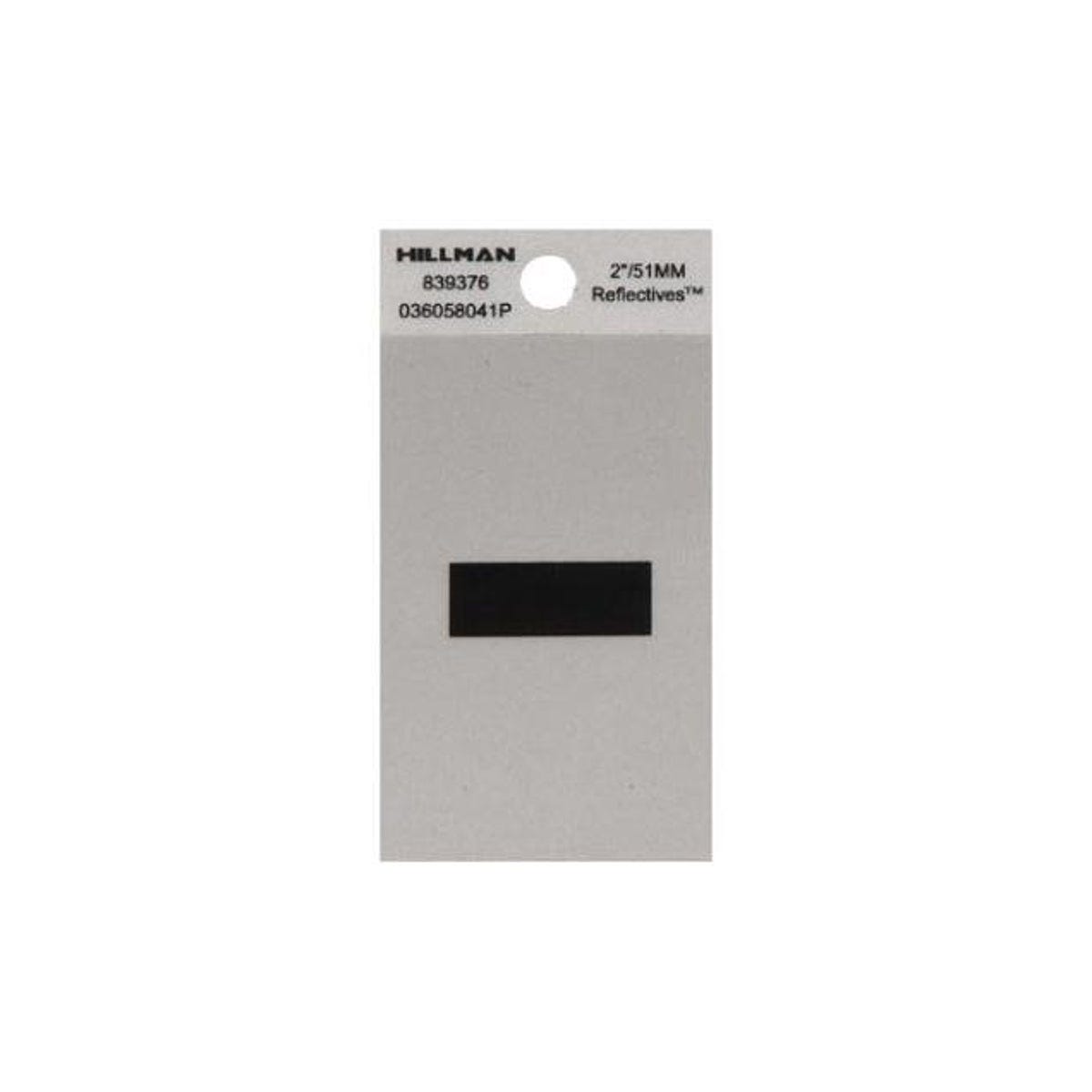 Hillman 2 In. Black and Silver Reflective Vinyl Adhesive Symbol, Hyphen ...
